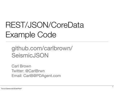 Restjsoncoredata Example Code A Tour Ppt