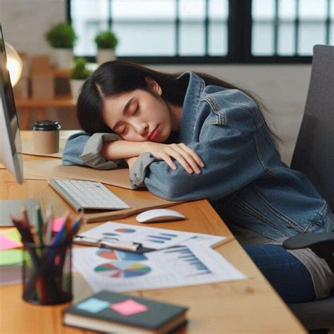 Sleeping Office Worker Premium Ai Generated Image