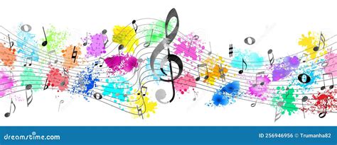 Notas De Música Texturizadas De Cores Aquáticas Pretas E Cinzentas