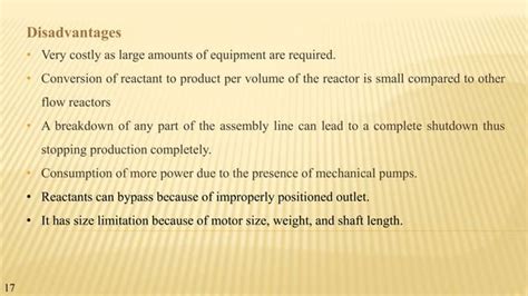 Continuous Flow Reactors Working Principle Advantagees Disadvantages Synthetic Application