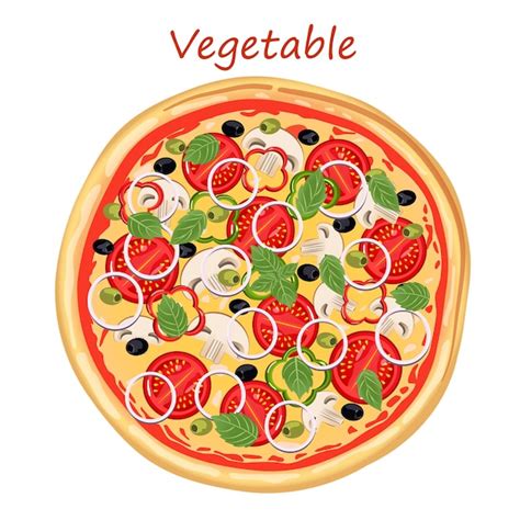 Premium Vector Vegetarian Pizza With Cheese Tomatoes Tomato Sauce