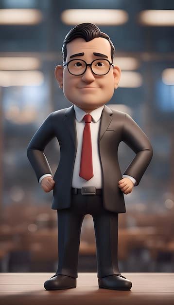 Free Photo Businessman In A Suit With Glasses And A Tie 3d Rendering