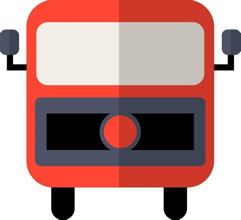 Icon Of Bus In Front View With Half Shadow Vector Art At Vecteezy
