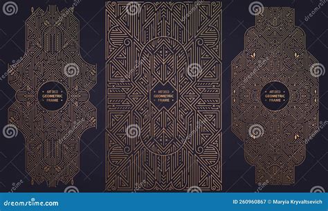 Vector Set Of Art Deco Design Elements Labels And Frames For Luxury