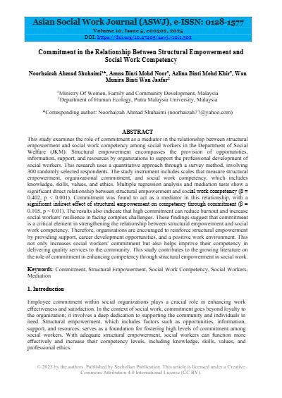 Commitment In The Relationship Between Structural Empowerment And