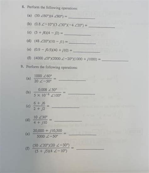 Solved 8 Perform The Following Operations A Chegg