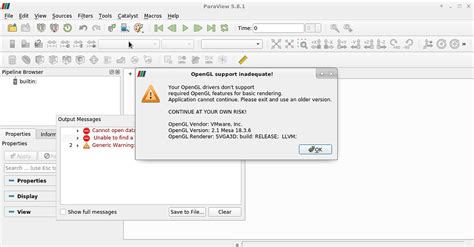 paraview problem opengl drivers don t support paraview support