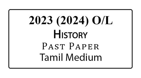 2023 Ol History Marking Scheme Tamil Medium E Kalvi