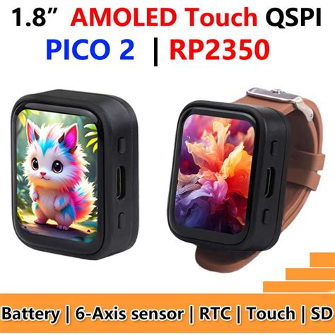 Raspberry Pi Pico 2 RP2350 1 8 Inch AMOLED Development Board Display 368448 TouchScreen