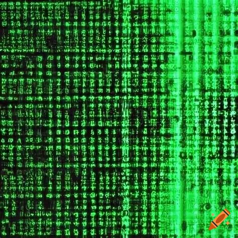 green binary code on a computer screen on craiyon