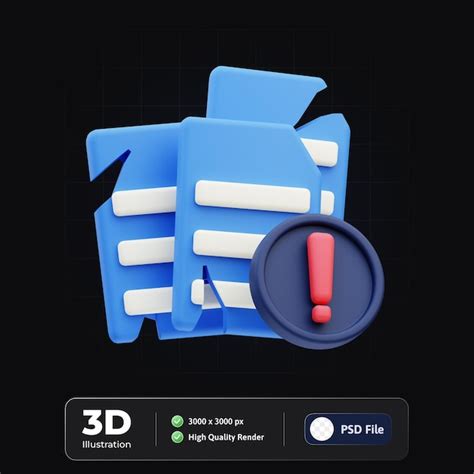 premium psd 3d icon internet cyber crime error file