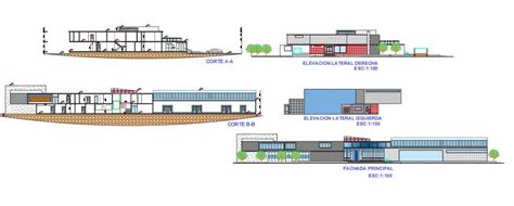 Building Elevation And Section 2d View Cad Construction Block Autocad File