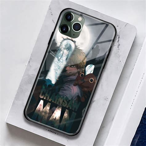 Denji Pochita Chainsaw Man Tempered Glass Cell Phone Case Cover For
