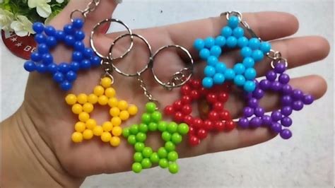 Cara Membuat Gantungan Kunci Bentuk Bintang Dari Manik Manik Diy Star