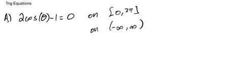 Solved Trig Equationsa 2cos θ 1 0 On [0 2π] ﻿on ∞ ∞