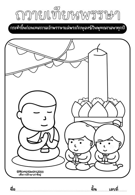 ระบายสีวันเข้าพรรษา อาสาฬหบูชา Mom Plawan Class