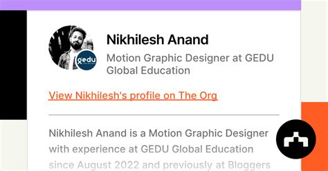 Nikhilesh Anand Motion Graphic Designer At Gedu Global Education The Org