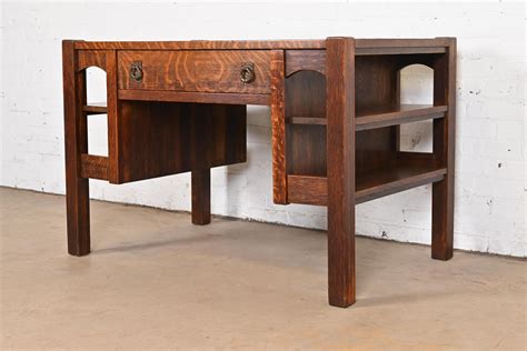 Lifetime Furniture Mission Oak Arts And Crafts Desk With Built In
