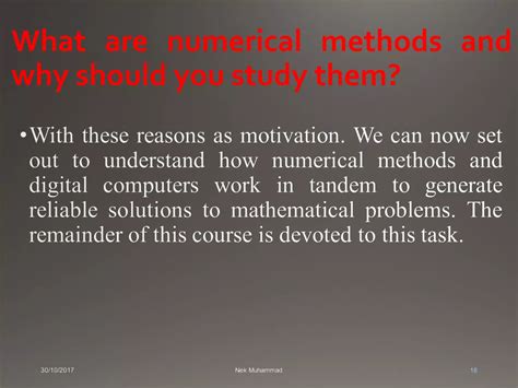 Introduction To Numerical Analysis Ppt Physics Science