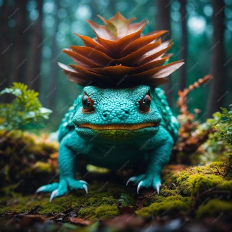 Premium Photo A Frog With A Mohawk On His Head Is Covered In Moss