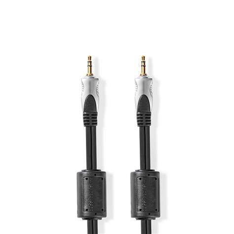Stereo Audio Cable Mm Male Mm Male Gold Plated M Round Anthracite