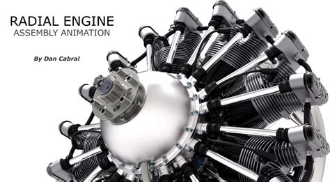 Radial Engine Assembly Animation Rturning