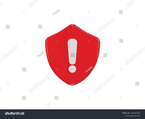3d Shield Exclamation Mark Protection Warning Stock Vector Royalty Free 2526293385 Shutterstock