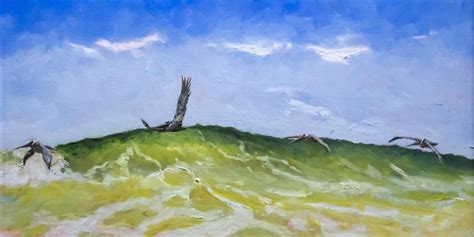 Pelicans Ride The Waves Galveston Art League