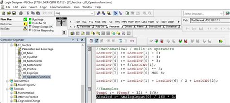 Structured Text PLC Programming Mathematical Operators Analog Scaling