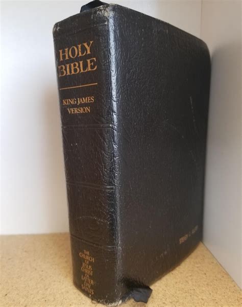 1979 Holy Bible King James Lds Black Calfskin Bonded Leather