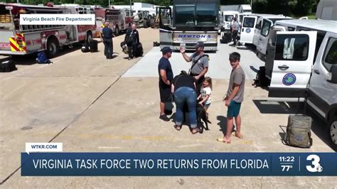 Va Task Force 2 Returns From Florida After Assisting In Idalia Response Effort
