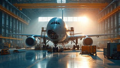 Vast Aerospace Manufacturing Plant Houses Airplane Undergoing Assembly Intricate Machinery