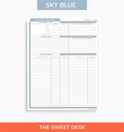 Exercise Planner Printable Weight Loss Tracker Excel Template Fitness