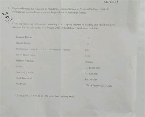 Marks 15 1 Explain The Need For Accounting StudyX