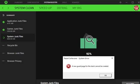A New Guard Page For The Stack Cannot Be Created Razer Insider