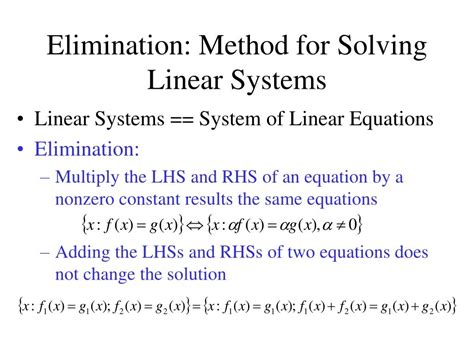 Ppt Lecture 6 Matrix Operations And Gaussian Elimination For Solving Linear Systems Powerpoint