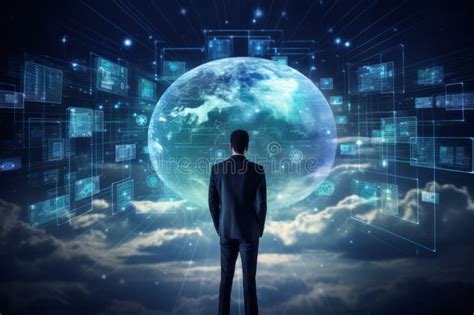 Corporate Executive Exploring Cloud Computing Stock Illustration Illustration Of Corporate