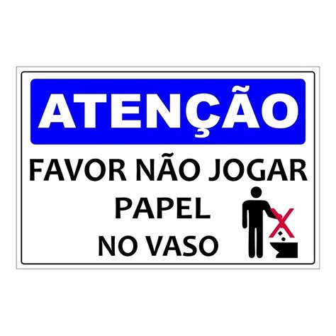 Placa Favor Não Jogar Papel No Vaso Shopee Brasil