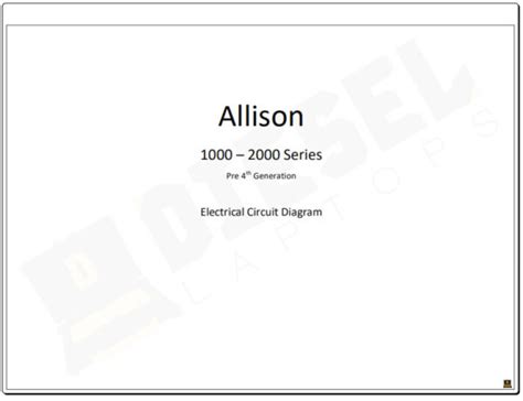 Allison Transmission 1000 2000 Series Pre 4th Generation Electrical