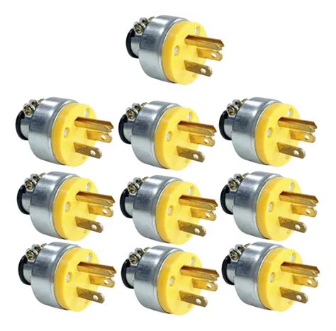 Enchufe 110v Polarizado Macho 3 Patas Metal 20 Amp 10unid Mercadolibre