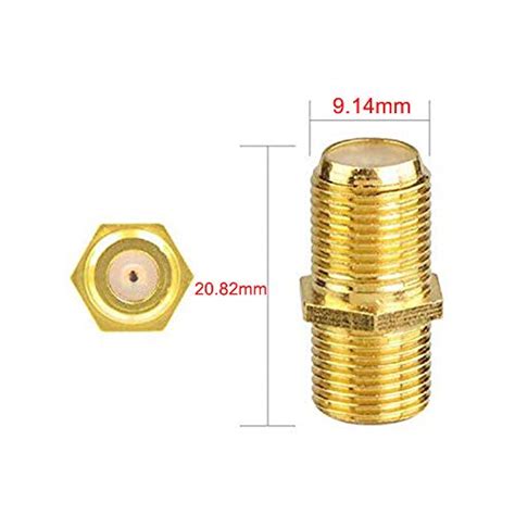 Vce Coaxial Cable Connector Rg6 F Type Gold Plated Adapter Female To