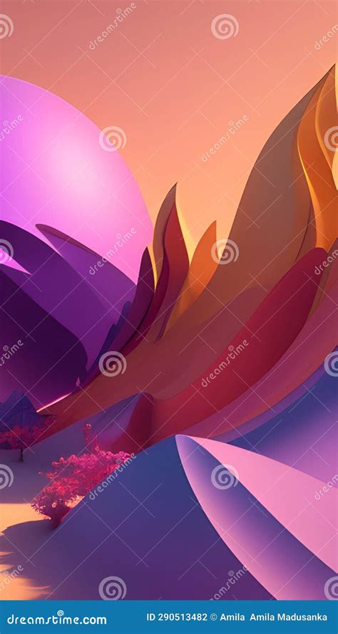 Dynamic Color Shifts Abstract Vibrant Landscape Stock Illustration