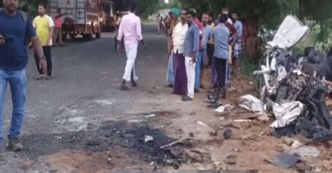 தென்காசி அருகே கார் லாரி மோதிய விபத்தில் 6 பேர் உயிரிழப்பு