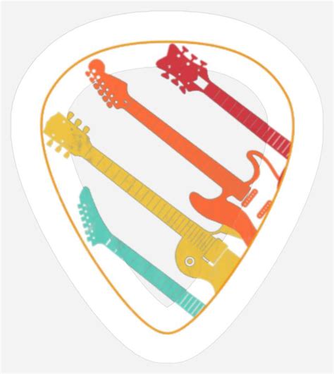 Electric Guitars Musician Guitarists Retro Guitar Stickers Sold By