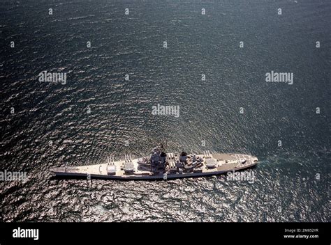 An Overhead View Of The Three Mark 7 16 Inch50 Caliber Gun Turrets Of