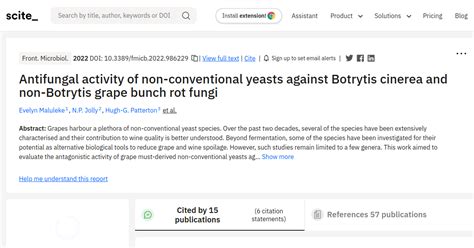 Antifungal Activity Of Non Conventional Yeasts Against Botrytis Cinerea