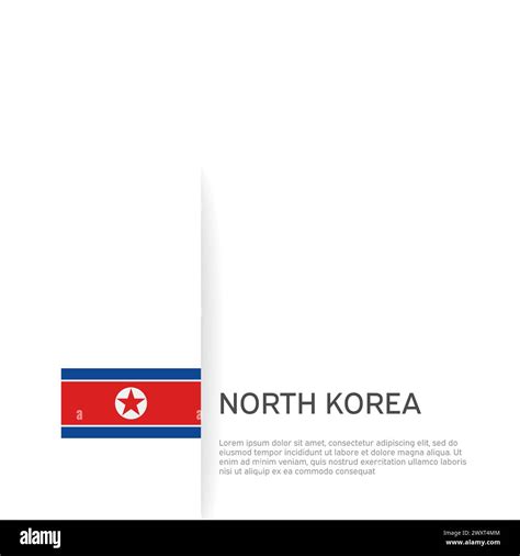 North Korea Flag Background State Patriotic North Korean Banner Cover