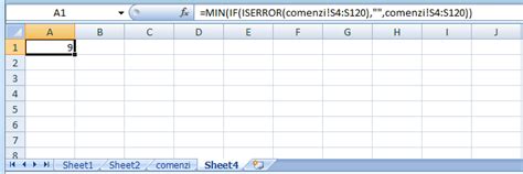 Excel How To Get Min From Another Sheet And Ignore Value Or If Is