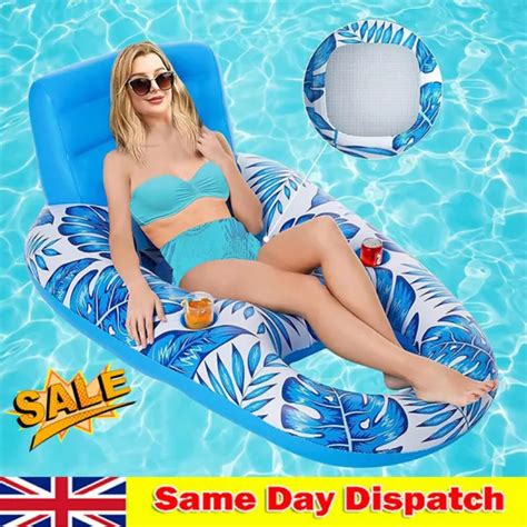 Uk Inflatable Pool Floating Row Portable Float Bed Seat Adult For Beach
