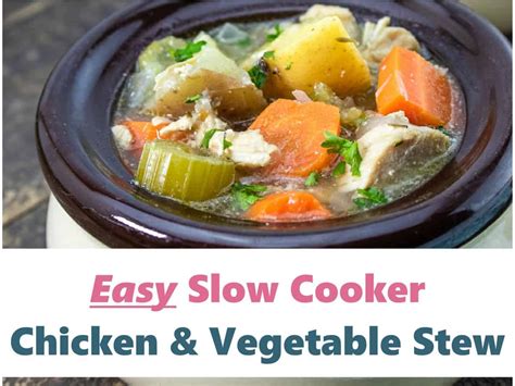 Slow Cooker Chicken Vegetable Stew Healthy Chicken Recipe